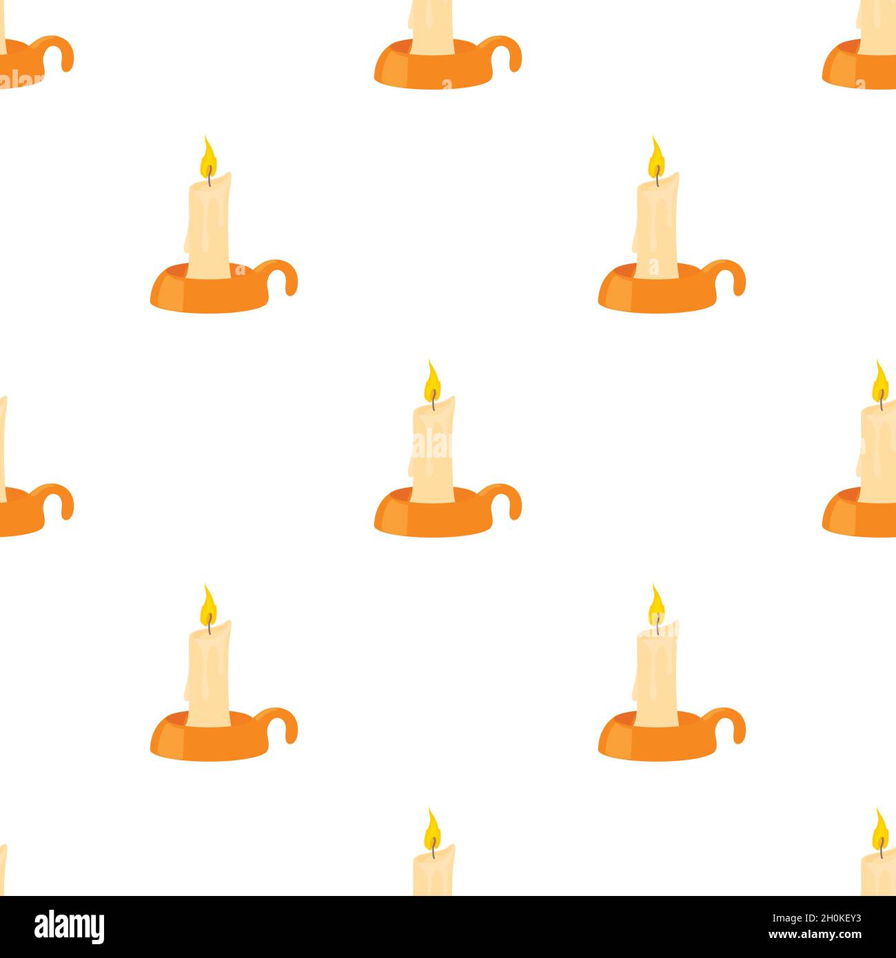 Burning candle in candlestick pattern seamless background texture ...