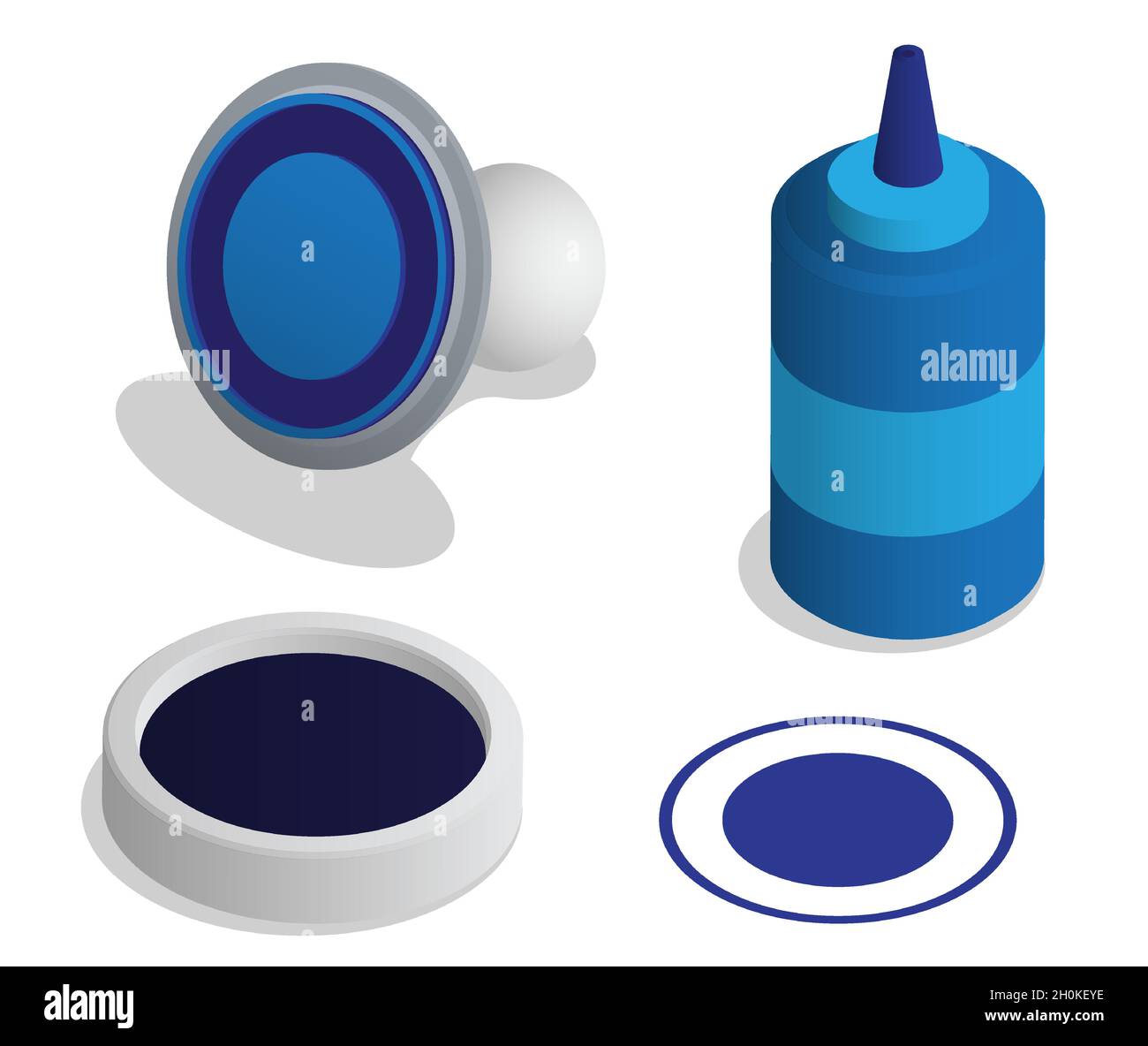 Isometric round notary seal for stamps. Postal printing, marking of ...