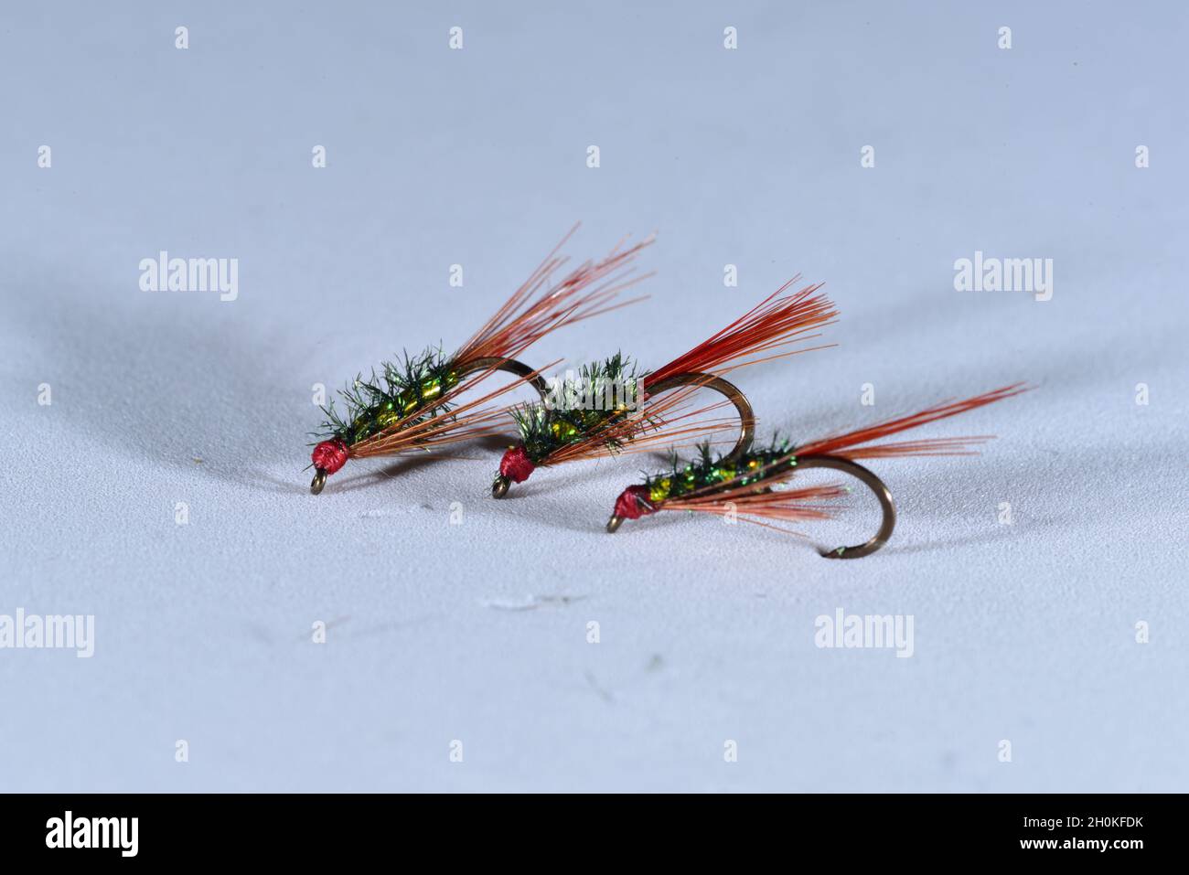 Group of Black midge pupae trout flies Stock Photo - Alamy