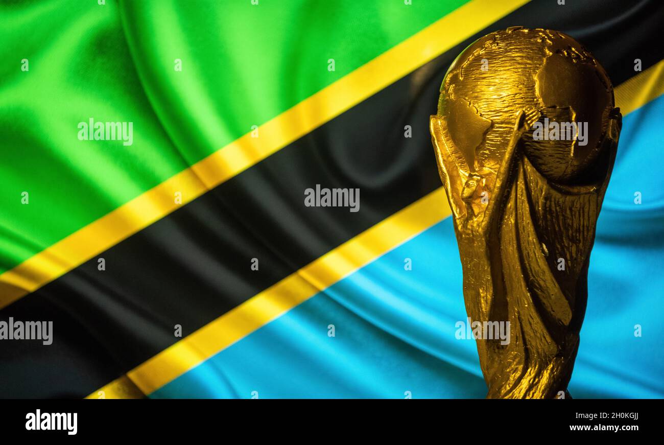 October 6, 2021, Dodoma, Tanzania. FIFA World Cup on the background of ...