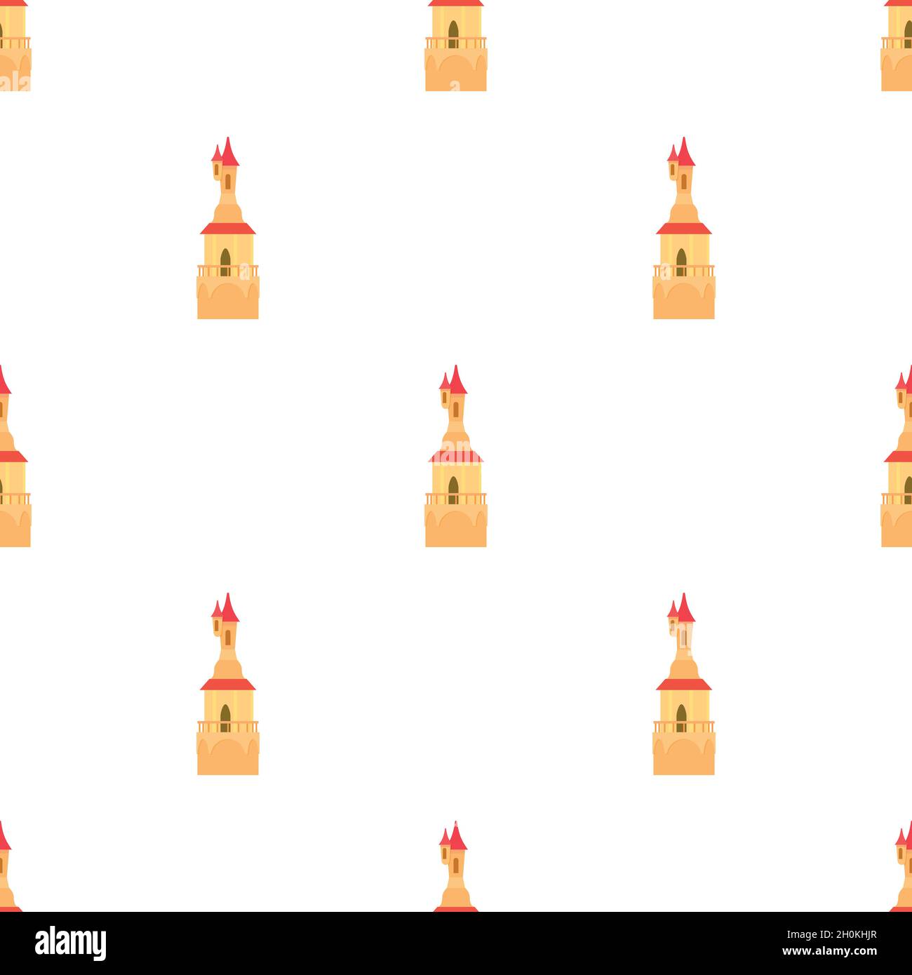 Castle tower with a pointed domes pattern seamless background texture ...