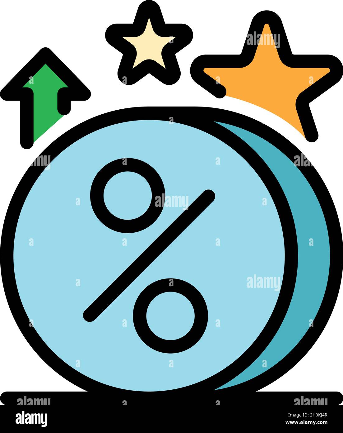 Loyalty coins icon. Outline loyalty coins vector icon color flat ...