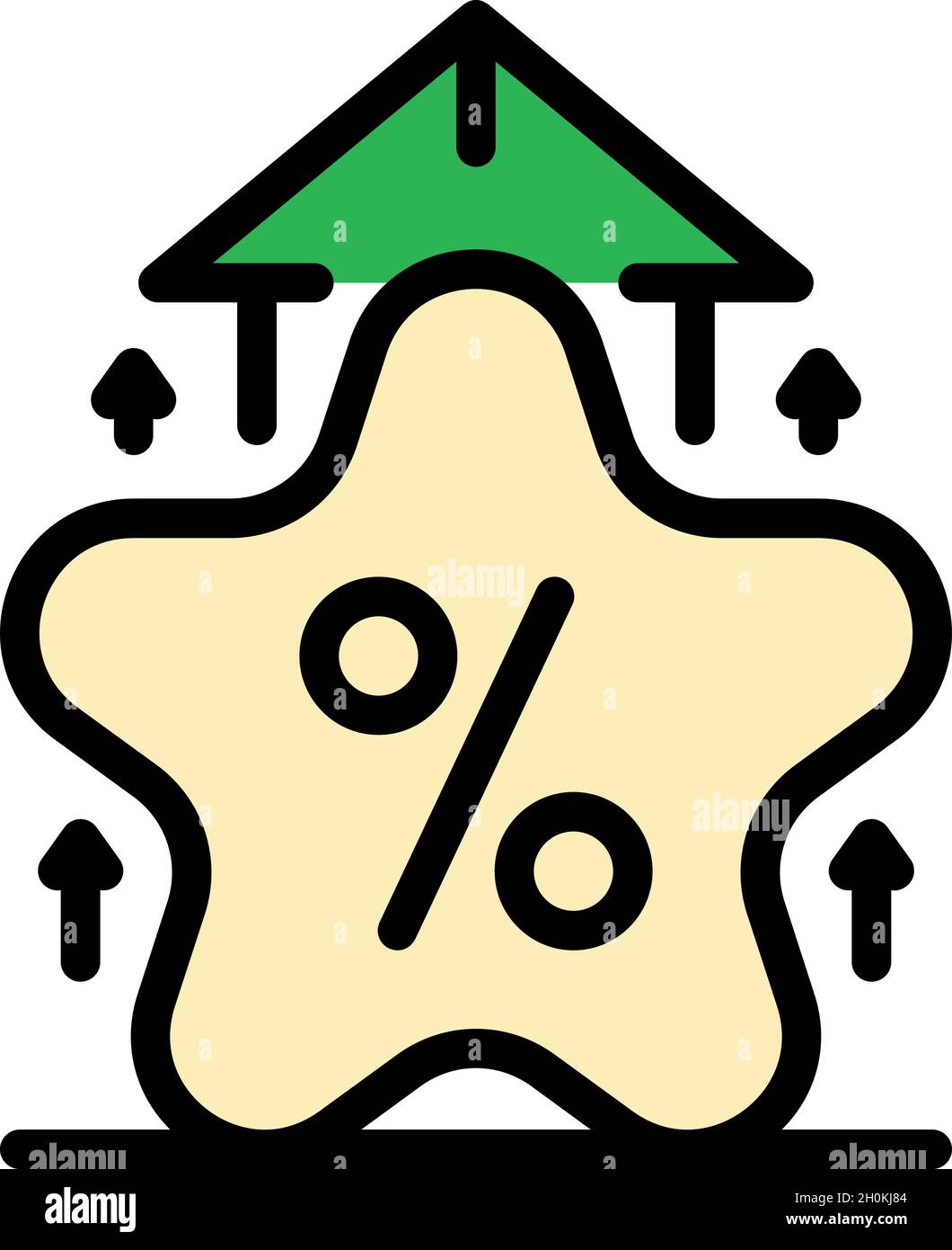 Star loyalty percent icon. Outline star loyalty percent vector icon ...