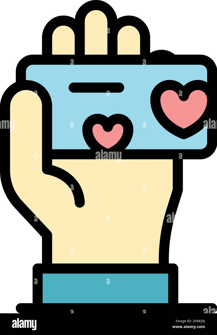 Loyalty card icon. Outline loyalty card vector icon color flat isolated ...