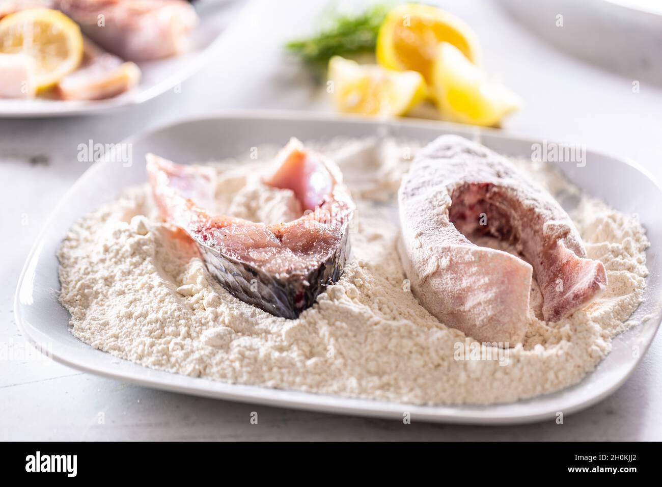 Fish in flour hi-res stock photography and images - Alamy