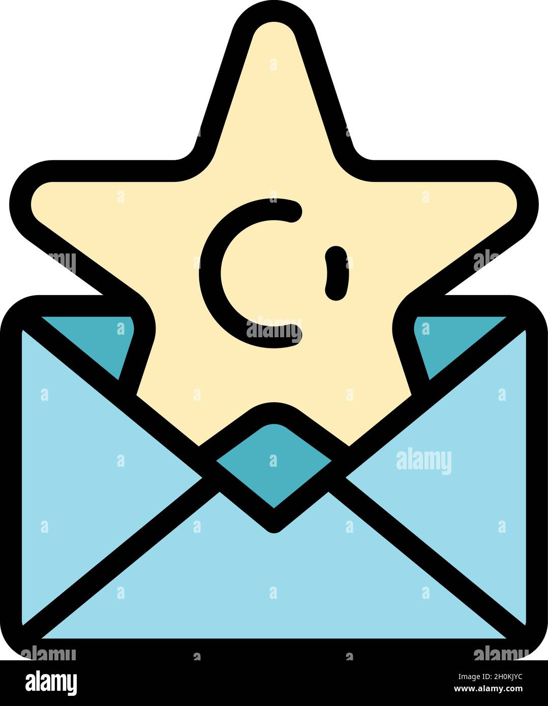 Star envelope program icon. Outline star envelope program vector icon ...