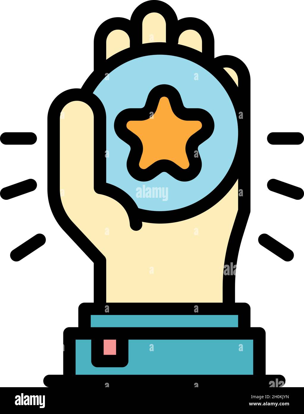 Gift loyalty coin icon. Outline gift loyalty coin vector icon color ...