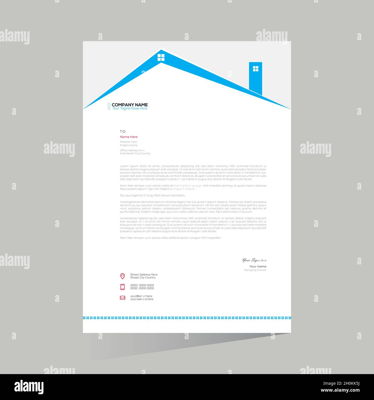 stylish vector letterhead design for home company Stock Vector Image ...