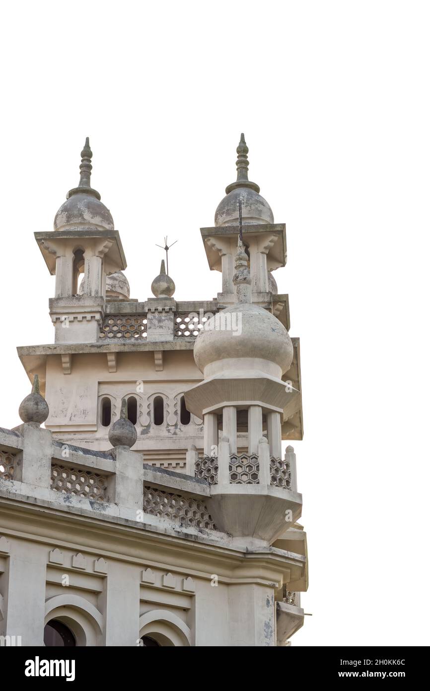 Close up top view of a mosque with traditional architecture works on ...
