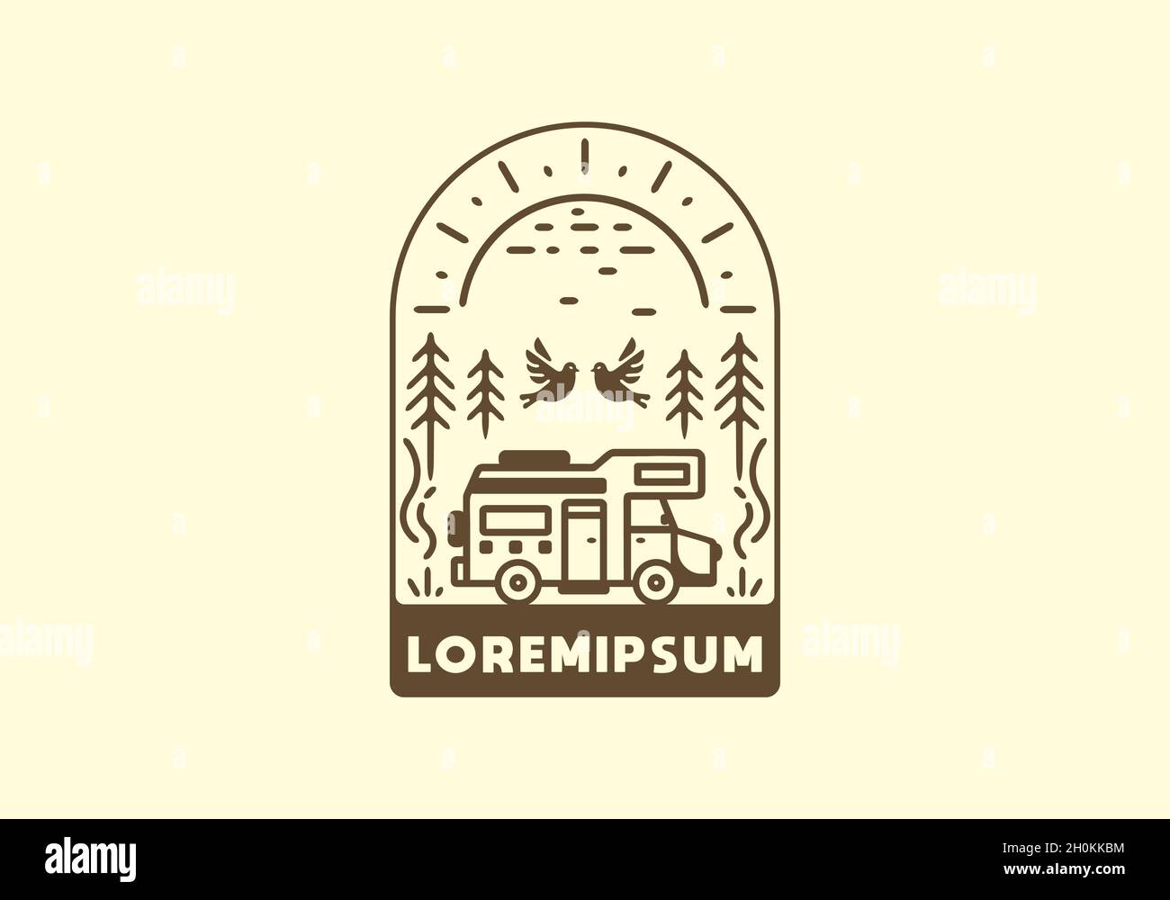 Line art illustration of campervan design Stock Vector Image & Art - Alamy