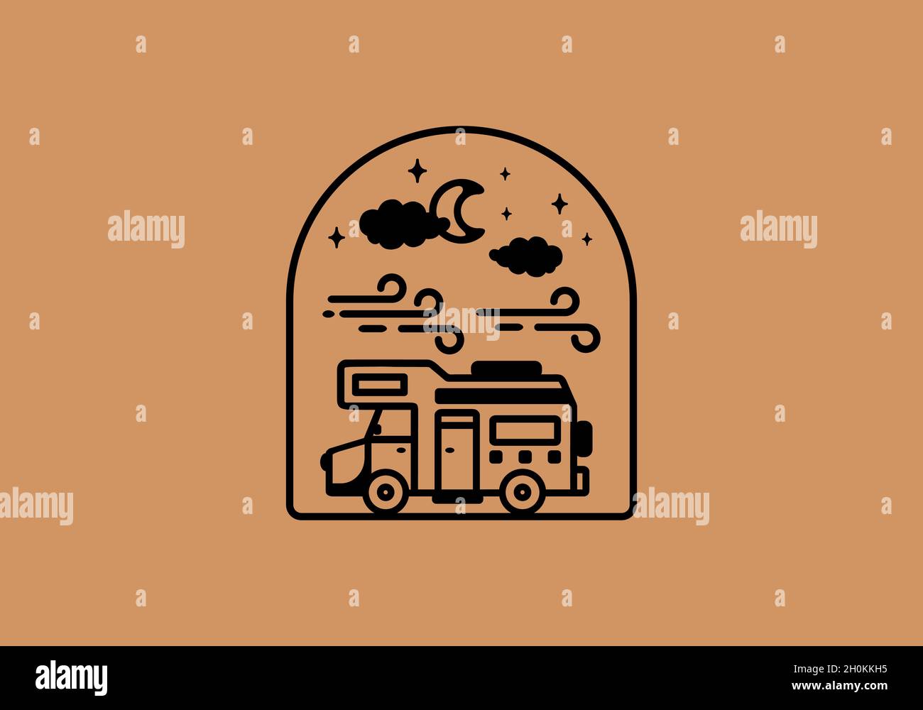 Line art illustration of campervan design Stock Vector Image & Art - Alamy