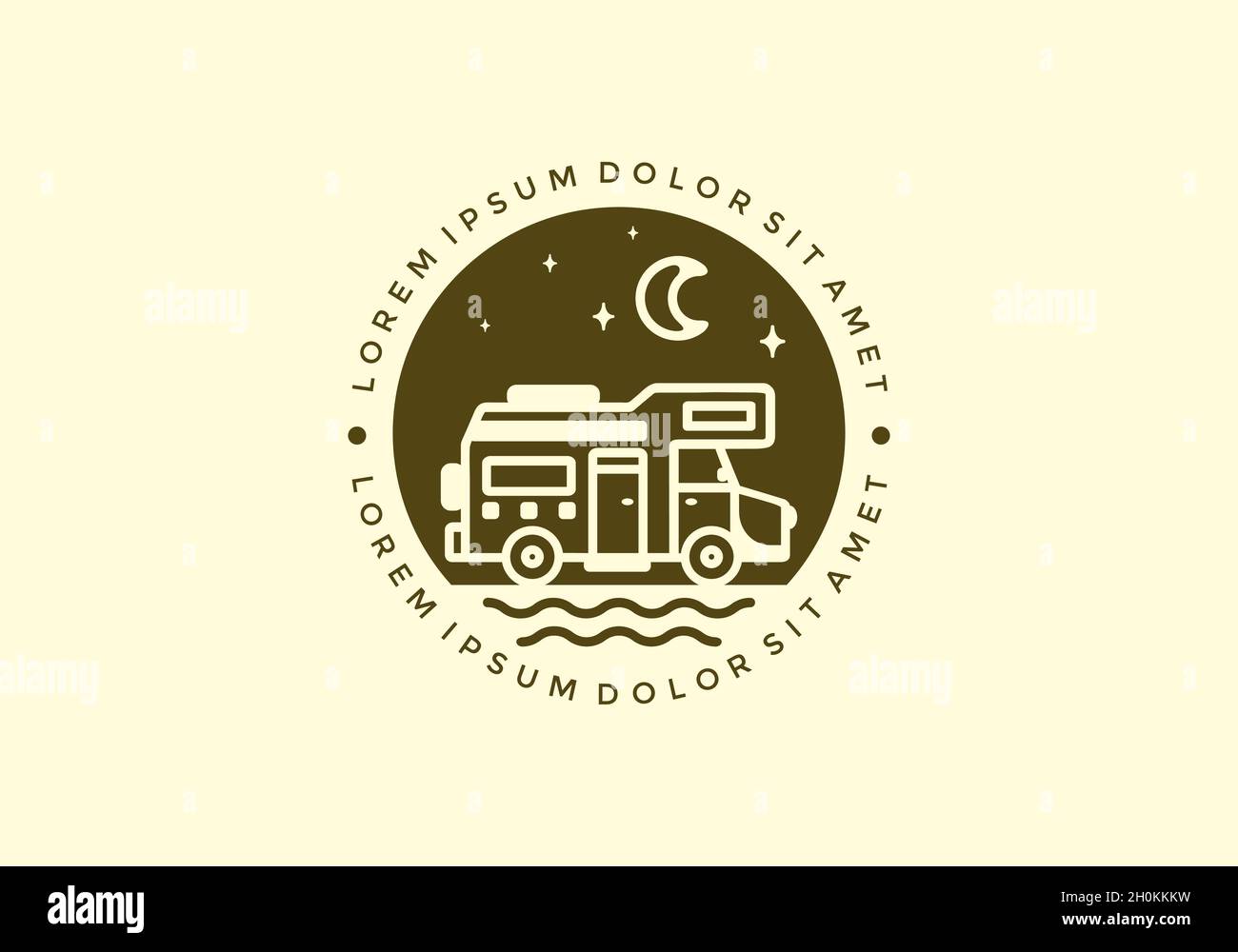 Line art illustration of campervan design Stock Vector Image & Art - Alamy