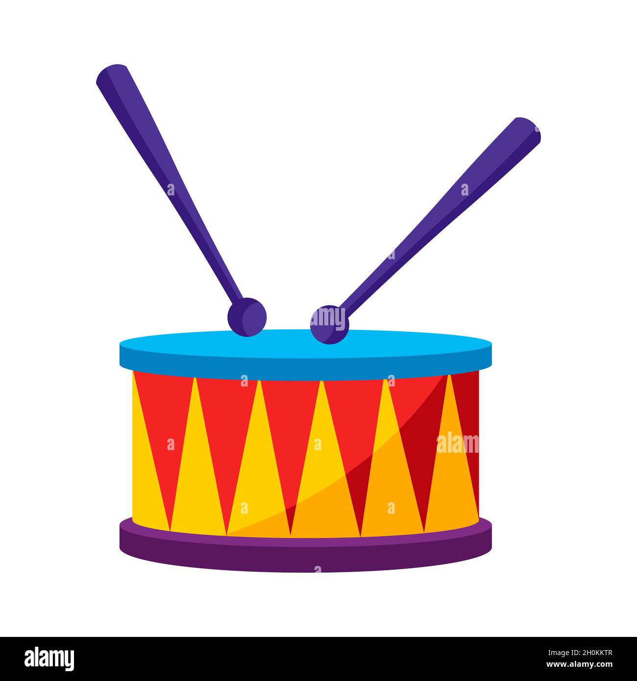 Illustration of carnival drum. Instrument for traditional holiday or ...