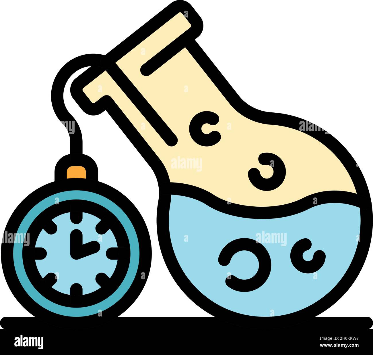 Chemical flask icon. Outline chemical flask vector icon color flat ...