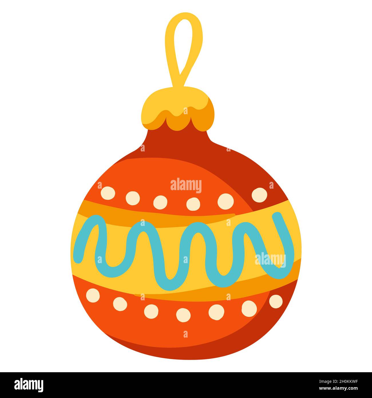 Merry Christmas illustration of decoration ball. Symbol in hand drawn ...