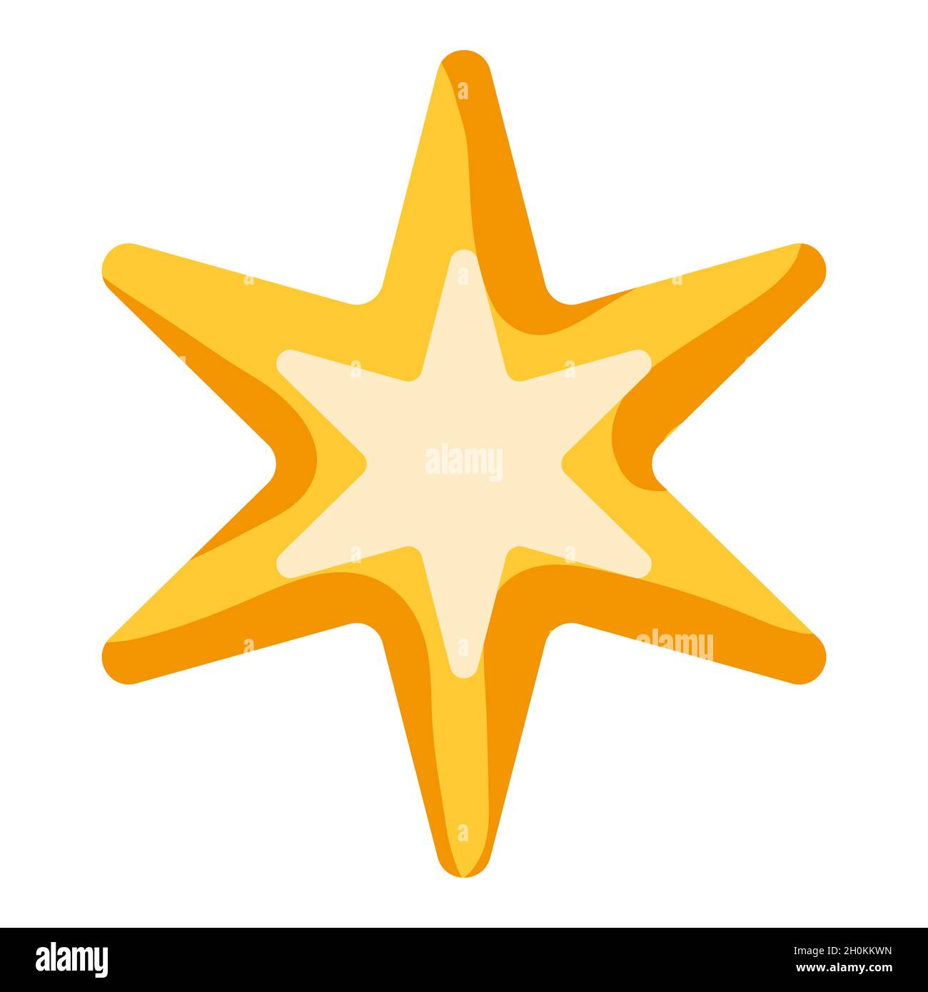 Merry Christmas illustration of decorative star. Symbol in hand drawn ...