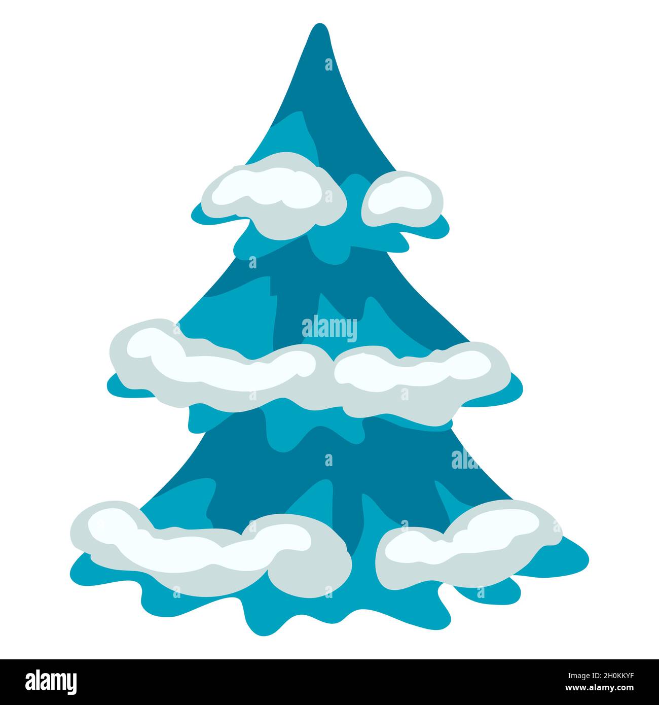 Winter illustration of fir tree. Symbol in hand drawn style Stock ...