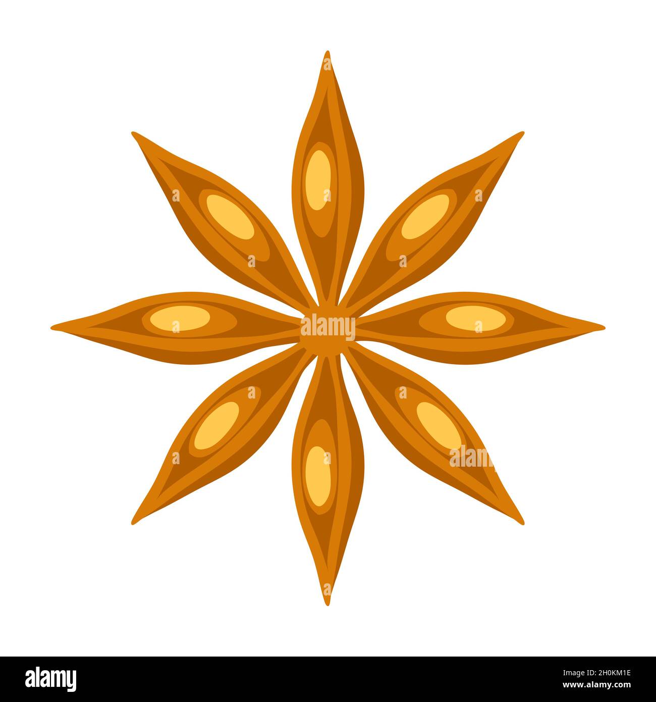 Stylized illustration of star anise. Image for design. Symbol in hand ...
