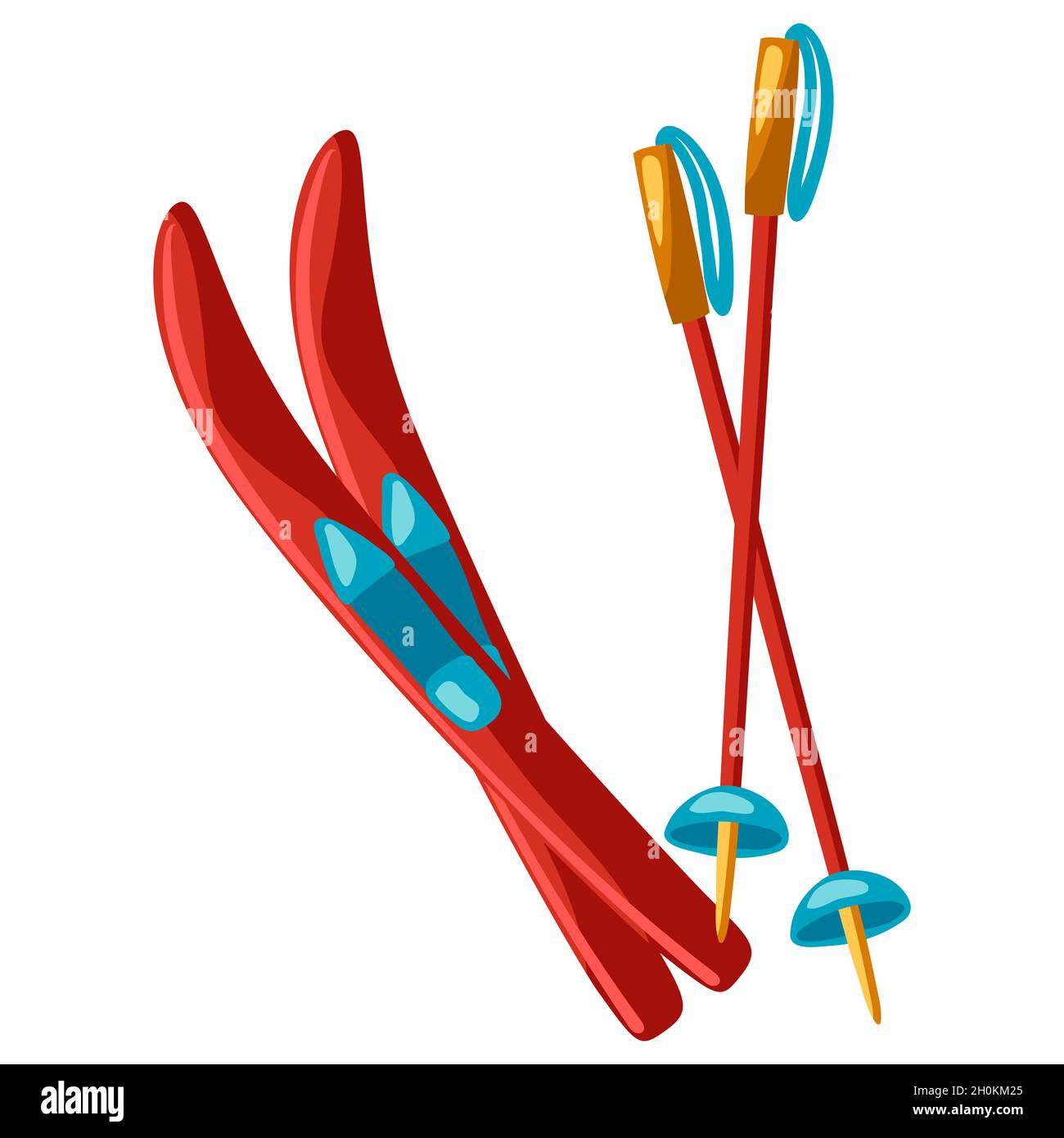 Winter illustration of skis. Symbol in hand drawn style Stock Vector ...