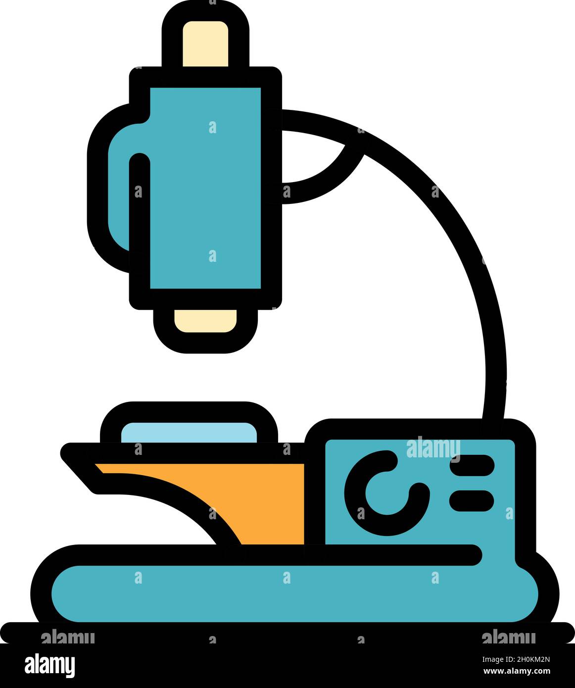 Microscope icon. Outline microscope vector icon color flat isolated ...
