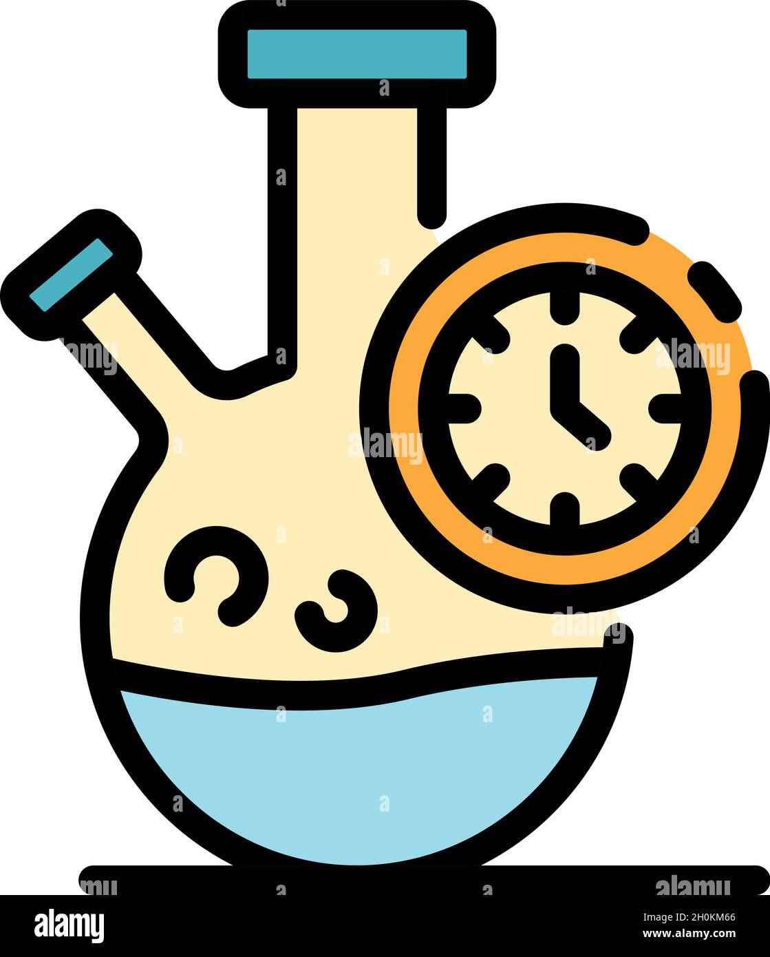 Boiled chemical pot icon. Outline boiled chemical pot vector icon color ...