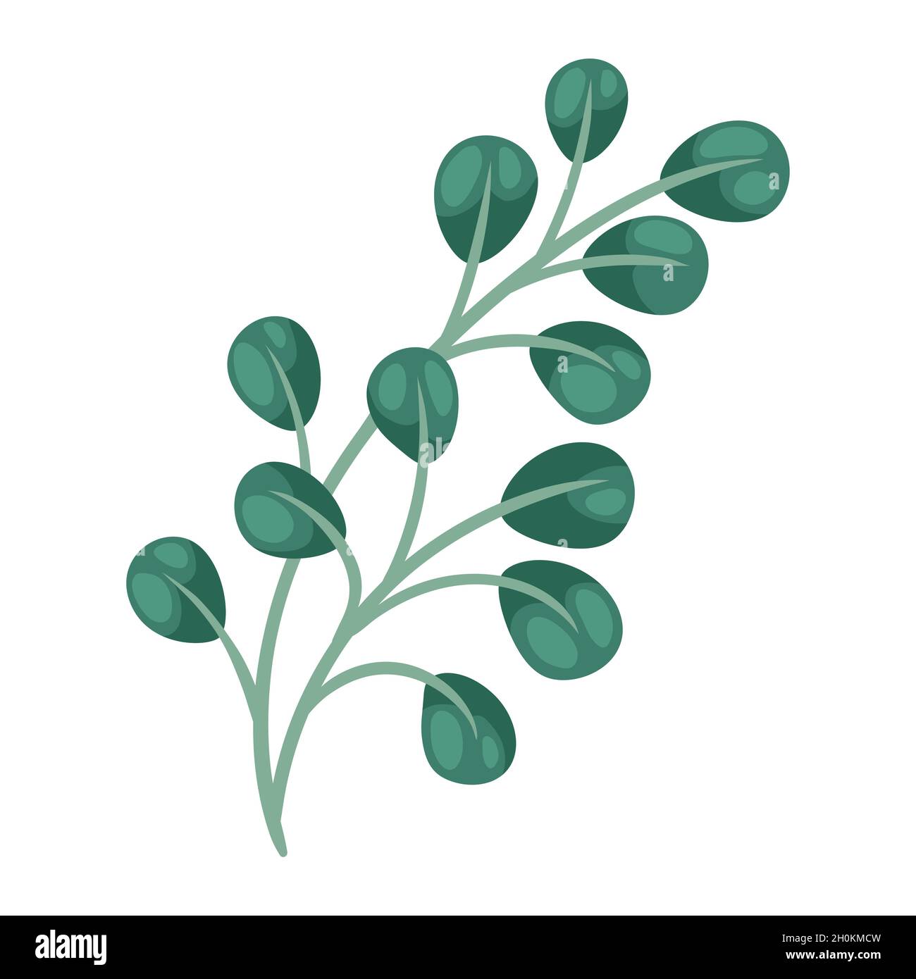 Illustration of stylized branch with leaves. Decorative plant Stock ...