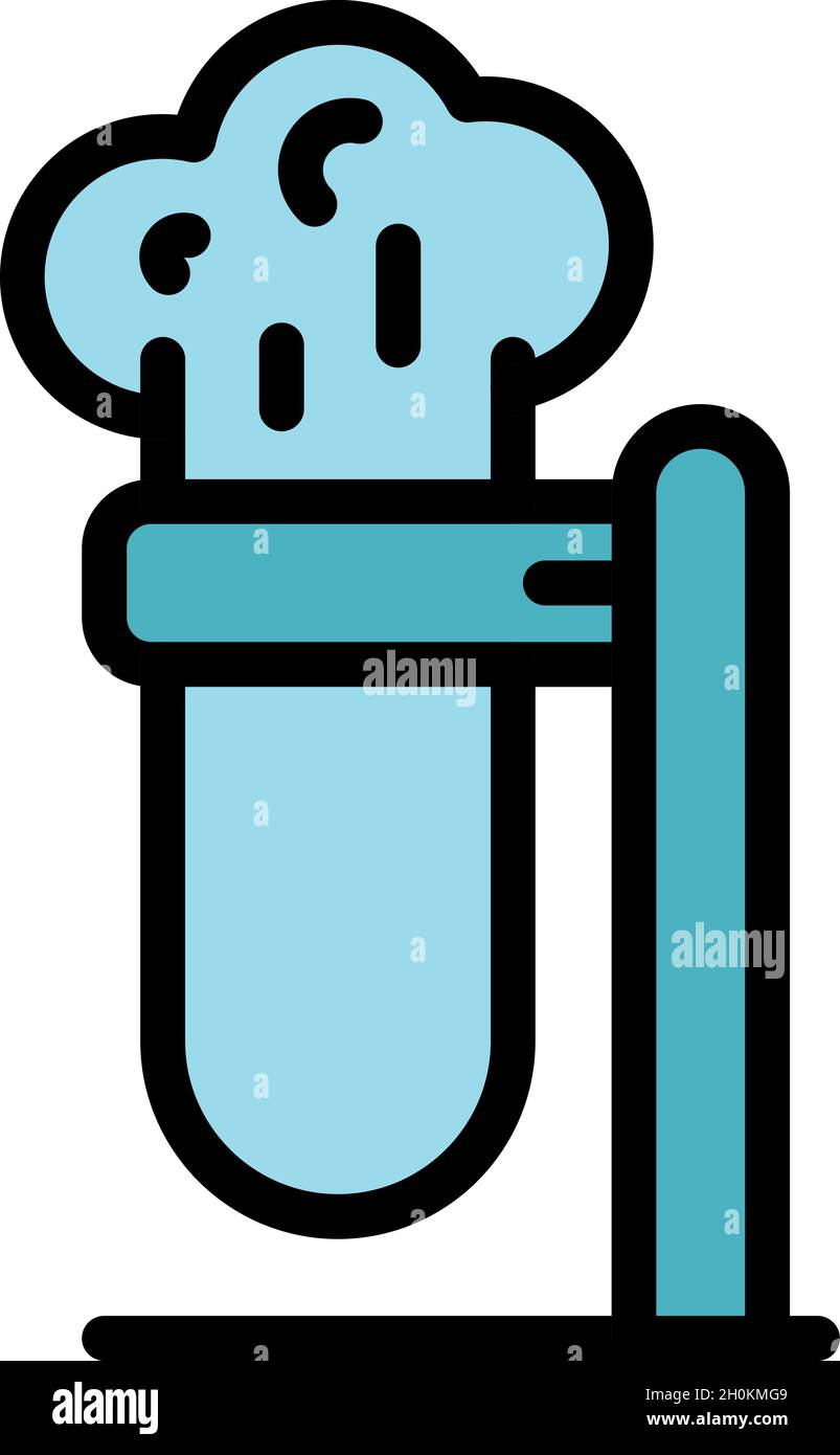 Smoking test tube icon. Outline smoking test tube vector icon color ...