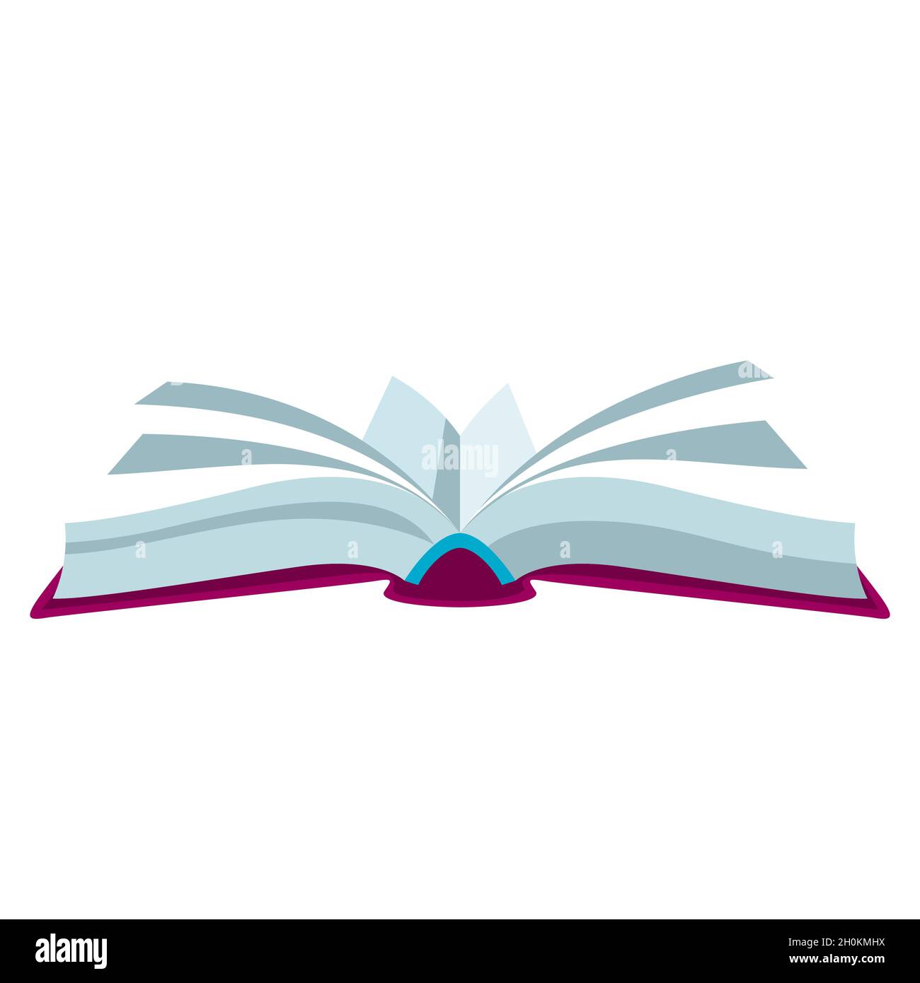 Stylized illustration of open book. School or educational icon Stock ...