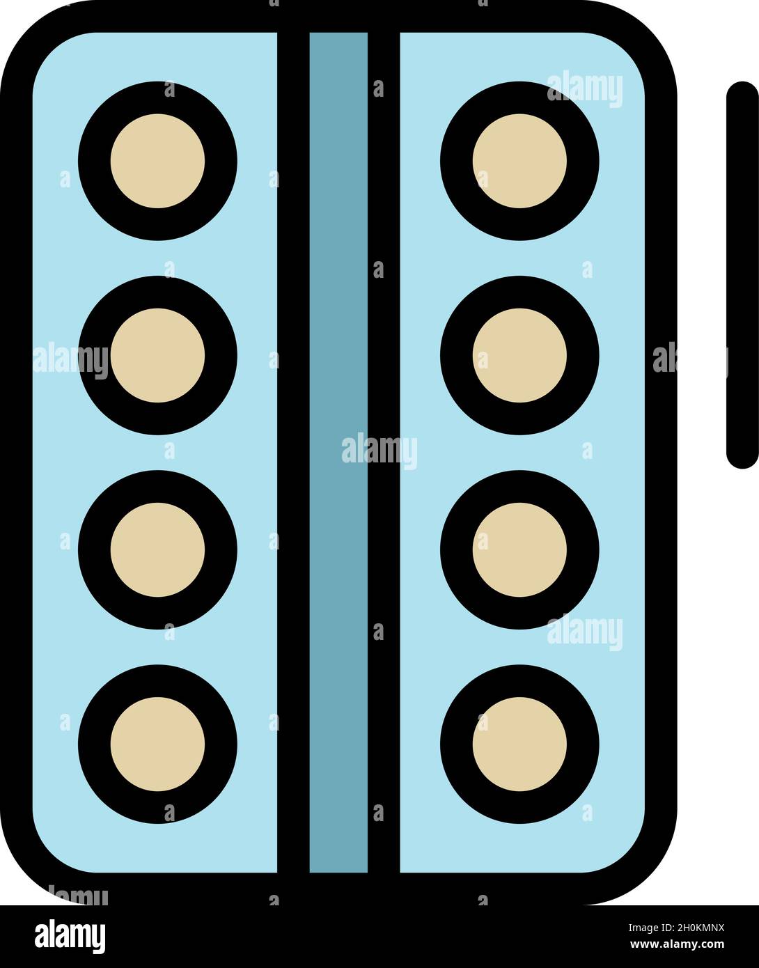 Pill pack icon. Outline pill pack vector icon color flat isolated Stock ...