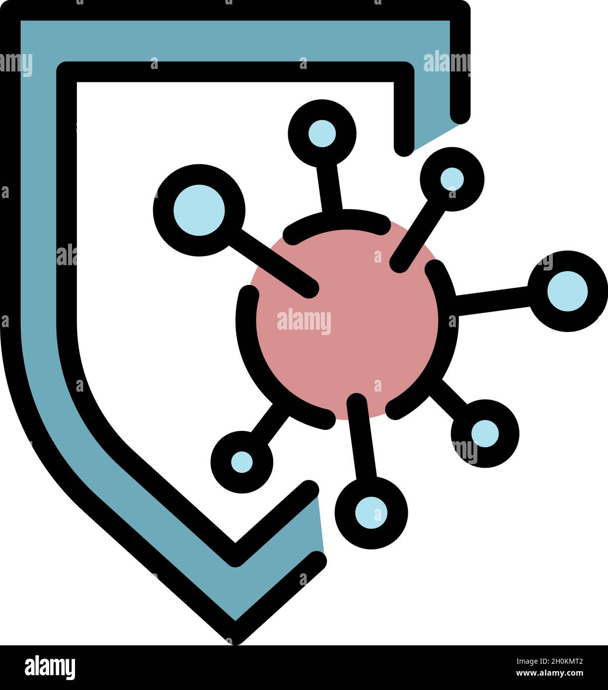Immune shield protection icon. Outline immune shield protection vector ...