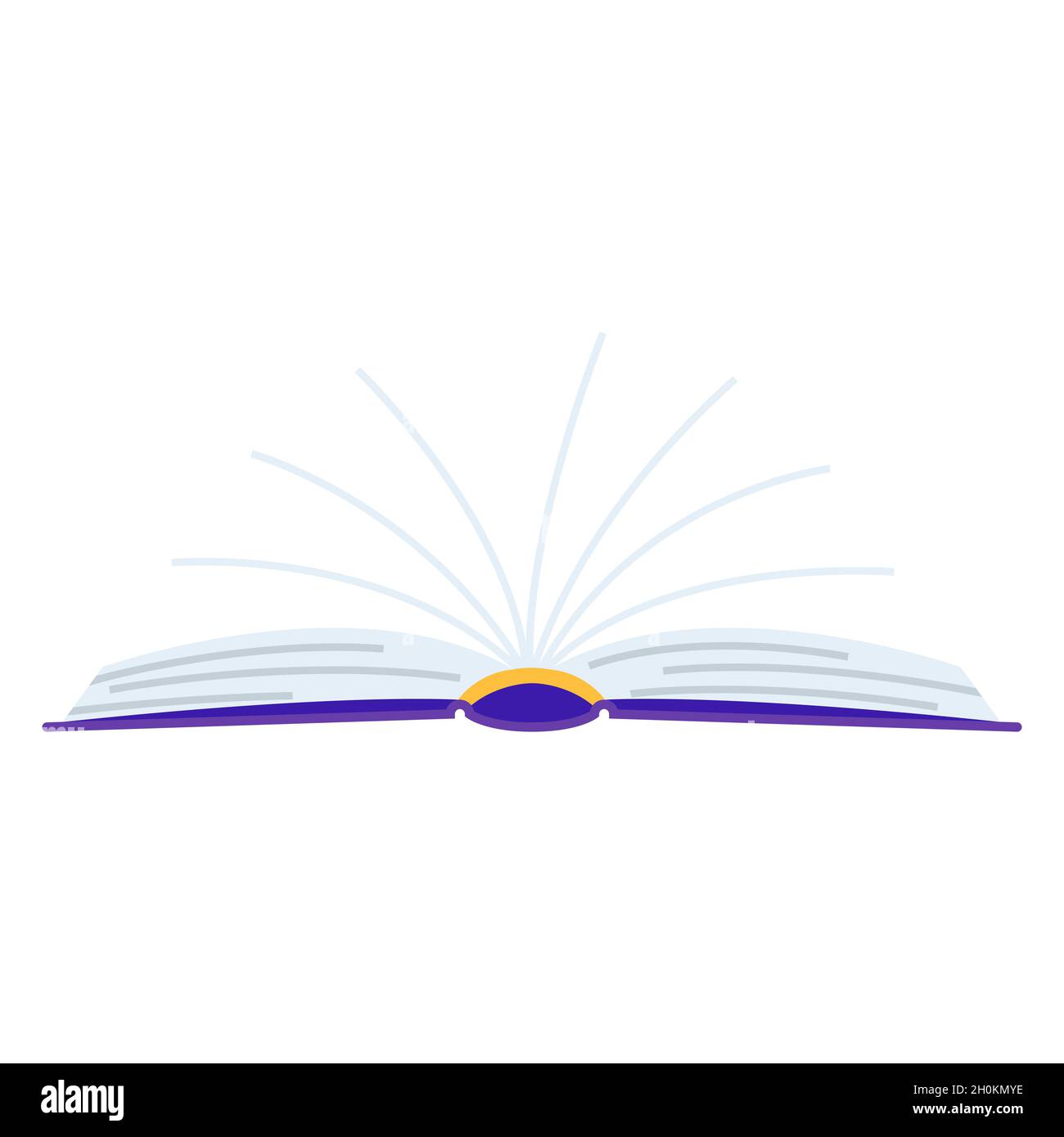 Stylized illustration of open book. School or educational icon Stock ...
