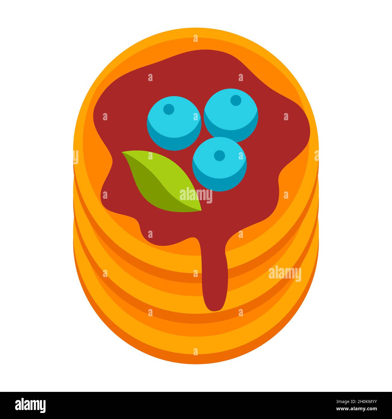 Illustration of pancakes with blueberries. Breakfast icon. Food item ...
