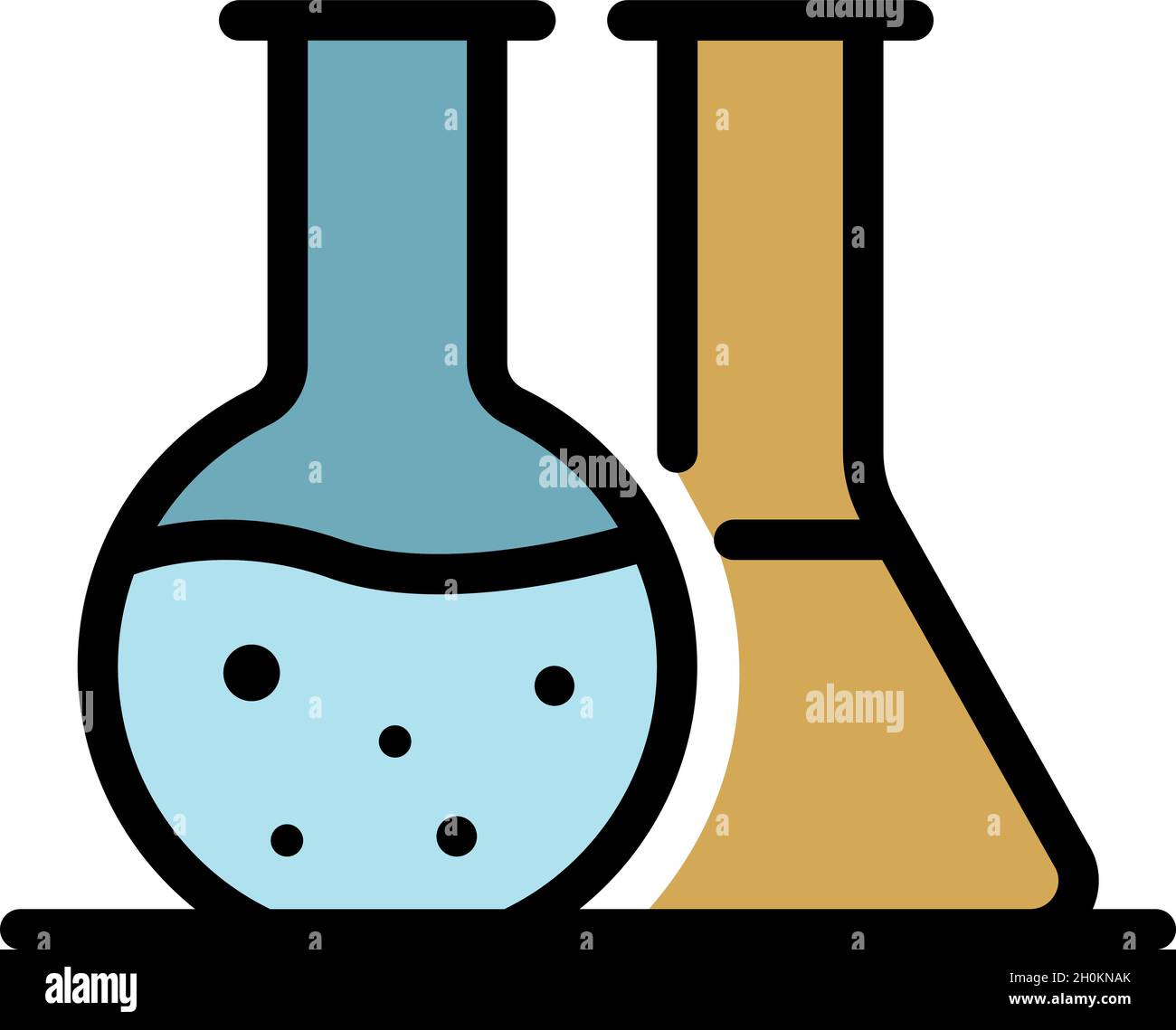 Chemical pot icon. Outline chemical pot vector icon color flat isolated ...