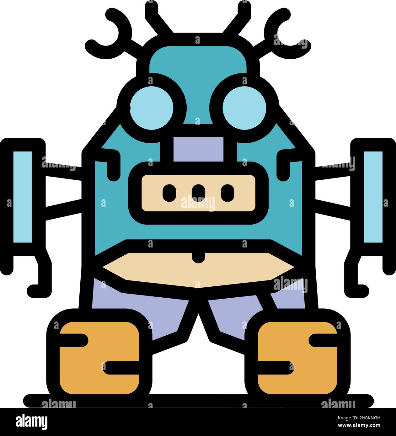 Robot transformer icon. Outline robot transformer vector icon color ...