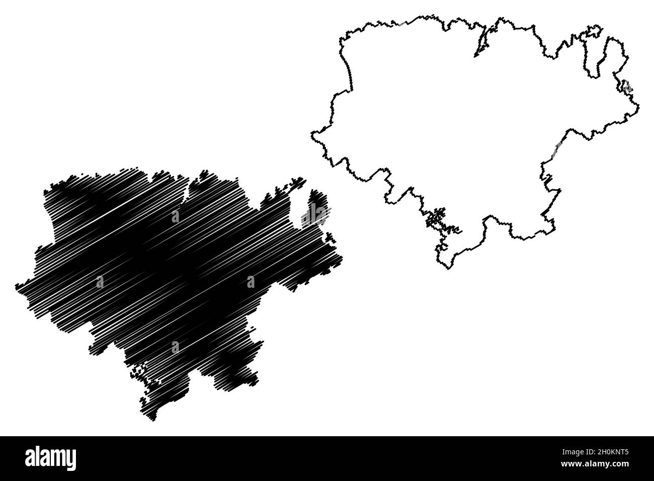 Koraput district (Odisha State, Republic of India) map vector ...