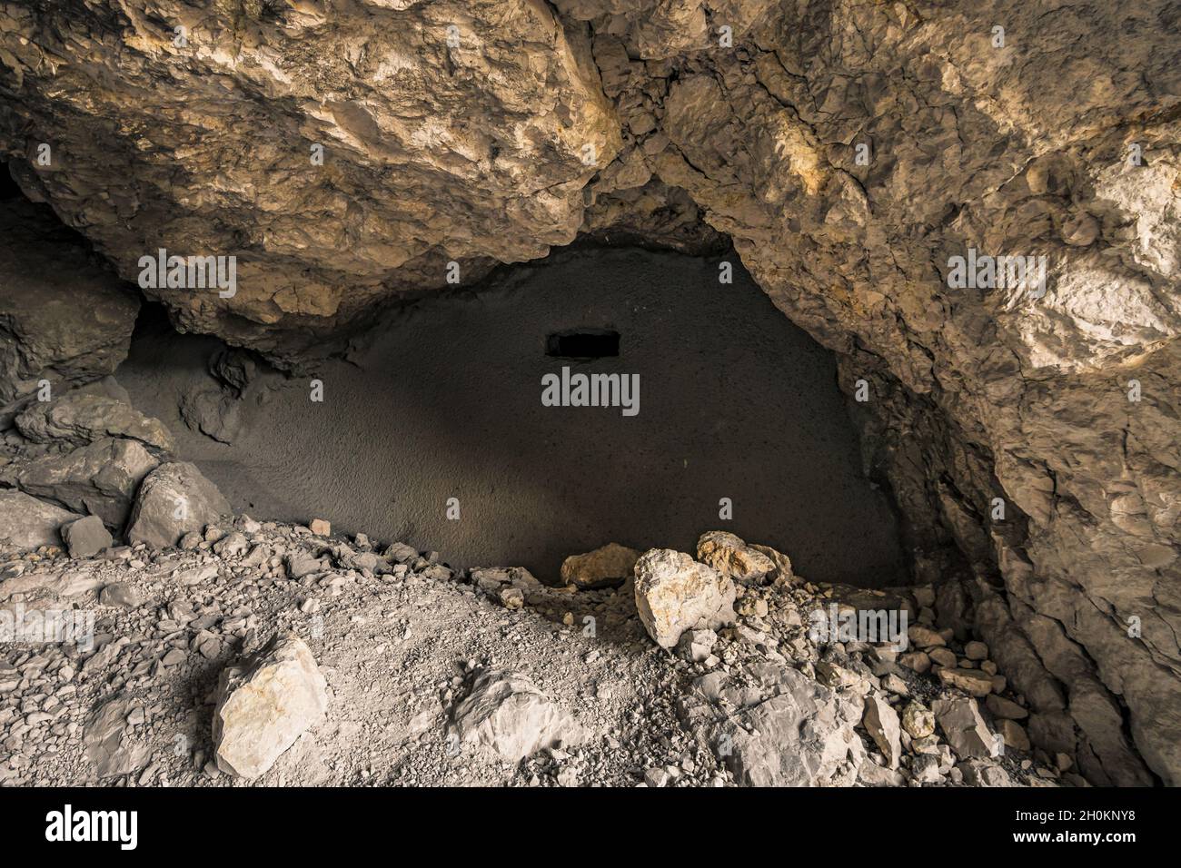 Old blown up remains of some Siegfried Line bunkers along the border ...
