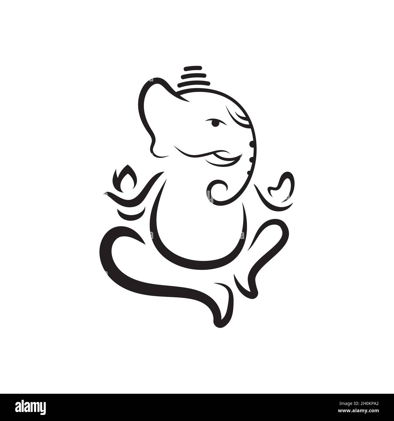 Creative illustration hindu lord ganesha elephant abstract card hi-res ...