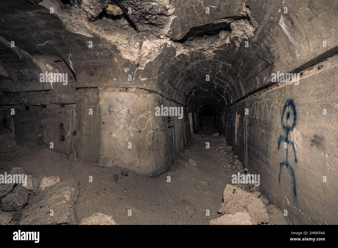 Old blown up remains of some Siegfried Line bunkers along the border ...