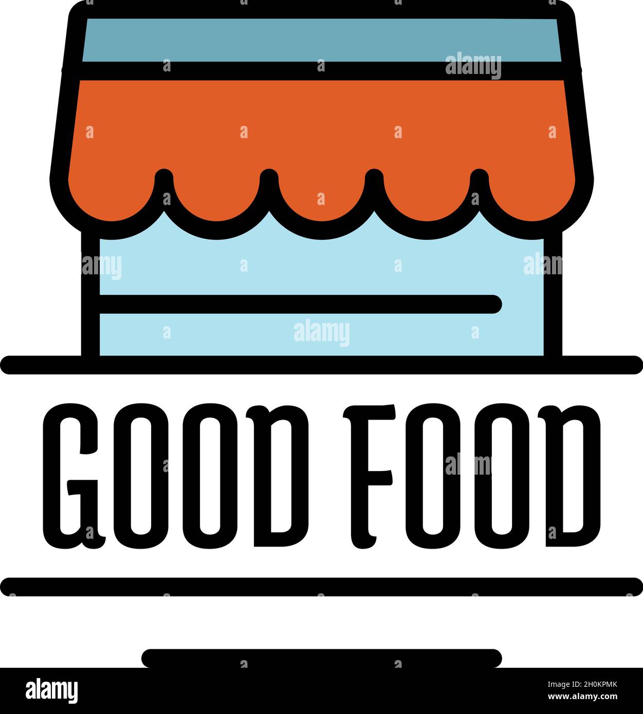 Good food logo. Outline good food vector logo color flat isolated Stock ...