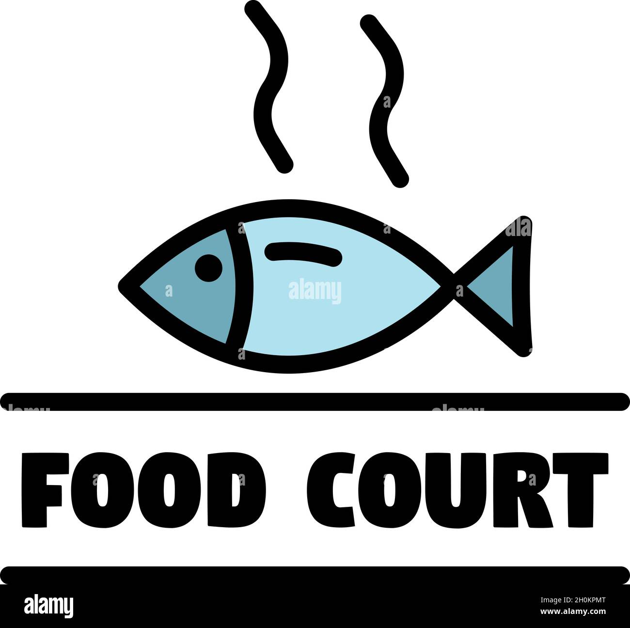 Food court logo. Outline food court vector logo color flat isolated ...