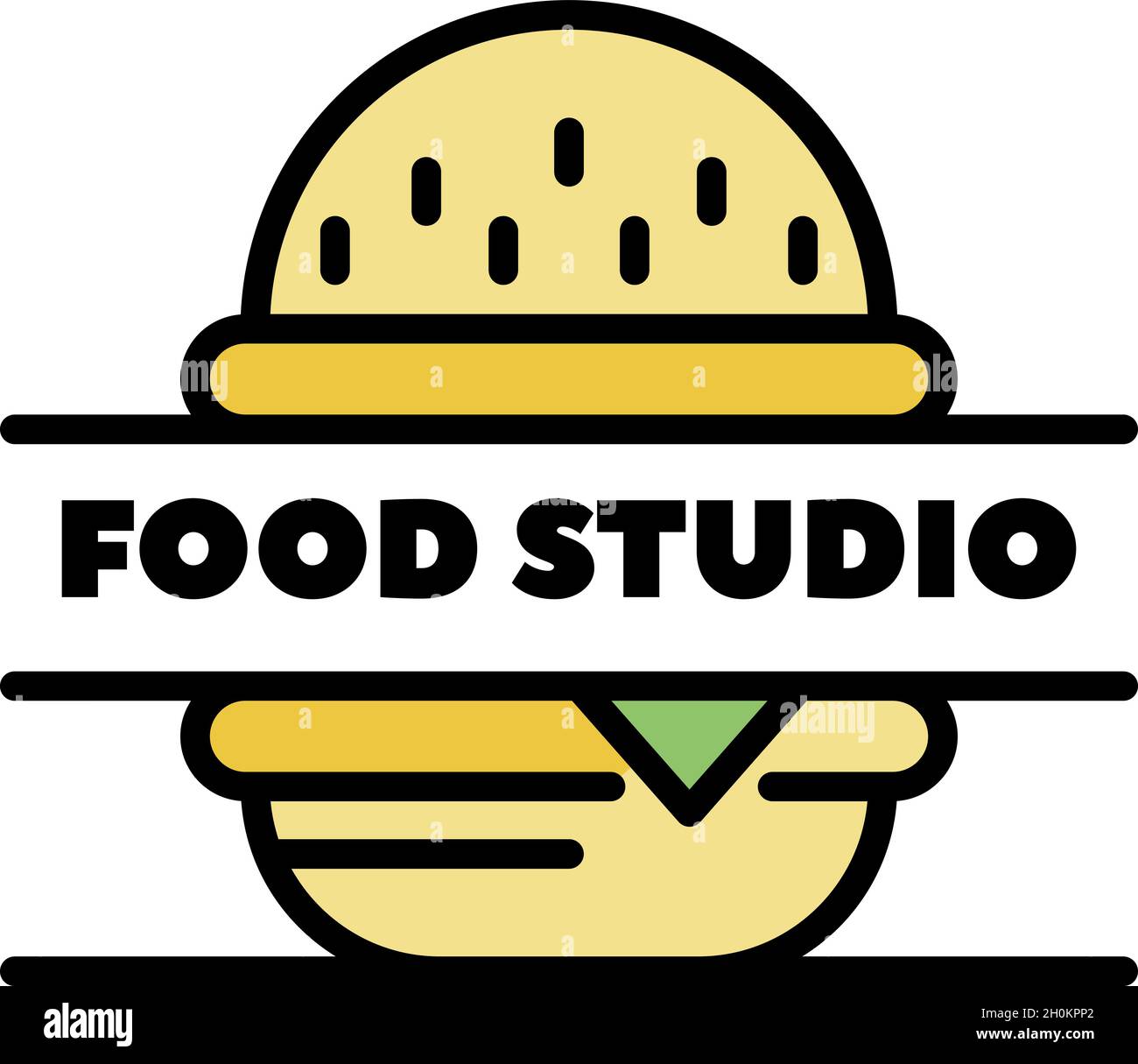 Food studio logo. Outline food studio vector logo color flat isolated ...