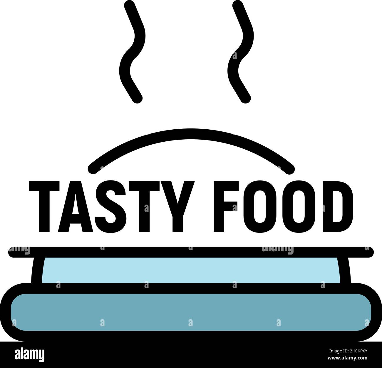 Tasty hot food logo. Outline tasty hot food vector logo color flat ...