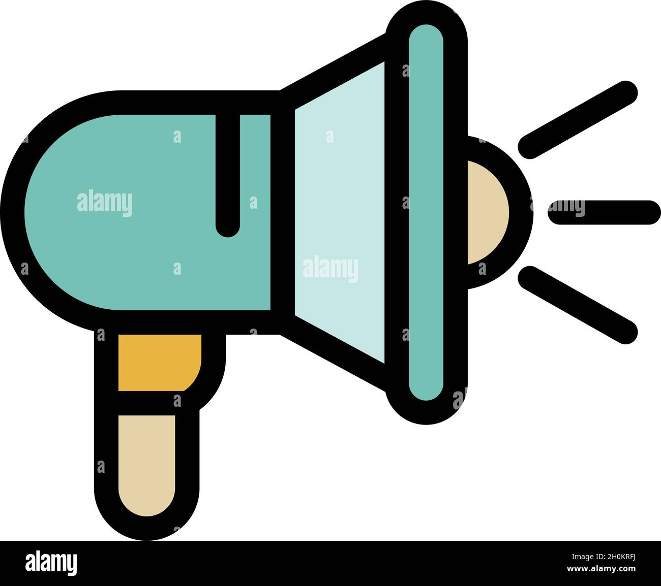 Megaphone icon. Outline megaphone vector icon color flat isolated Stock ...