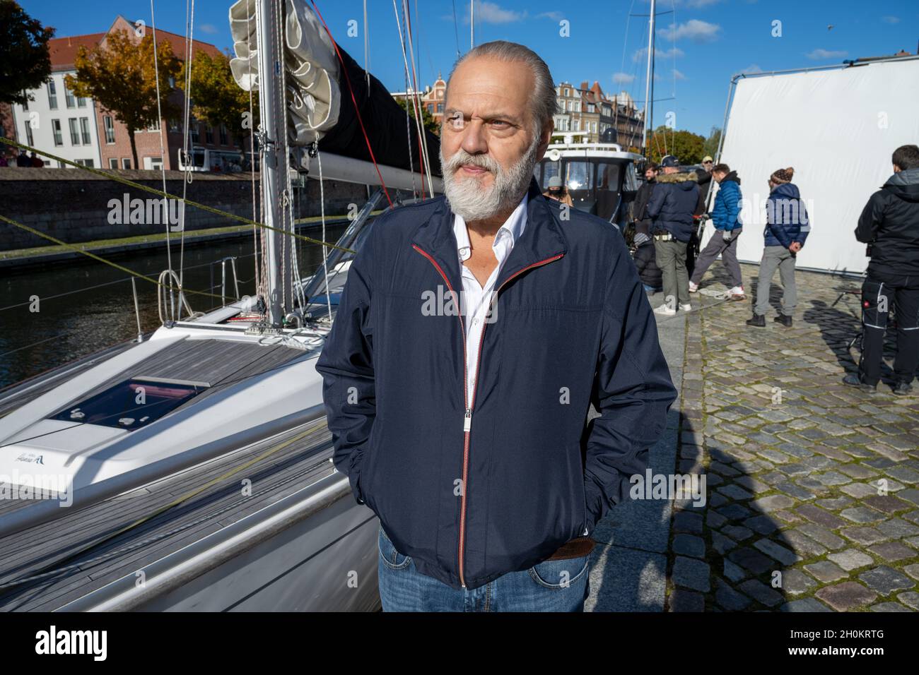 Stralsund, Germany. 13th Oct, 2021. Actor Jan-Gregor Kremp as Inspector ...