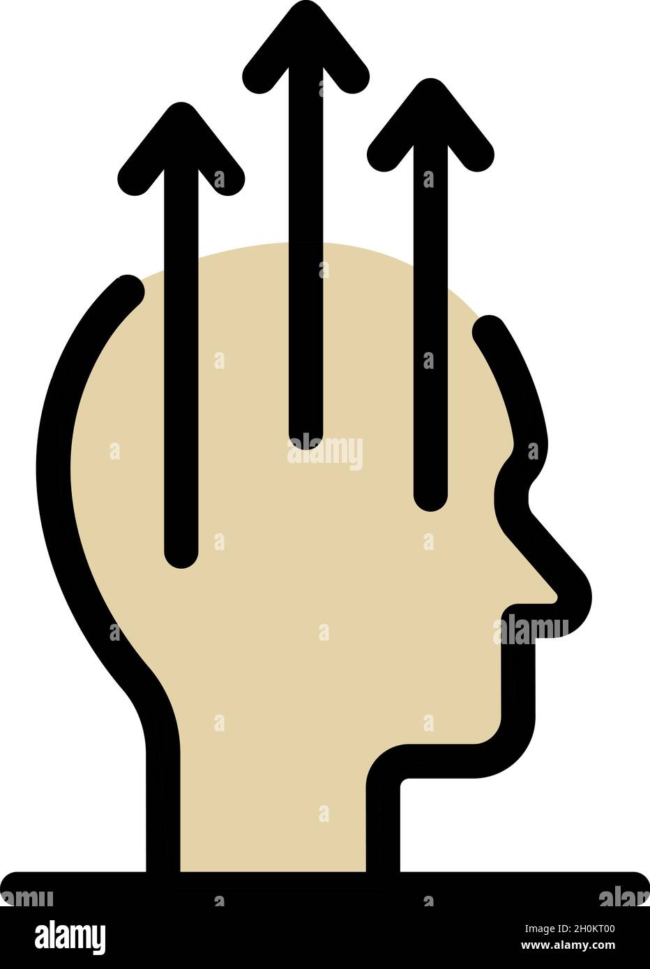 Three arrows from the head icon. Outline three arrows from the head ...