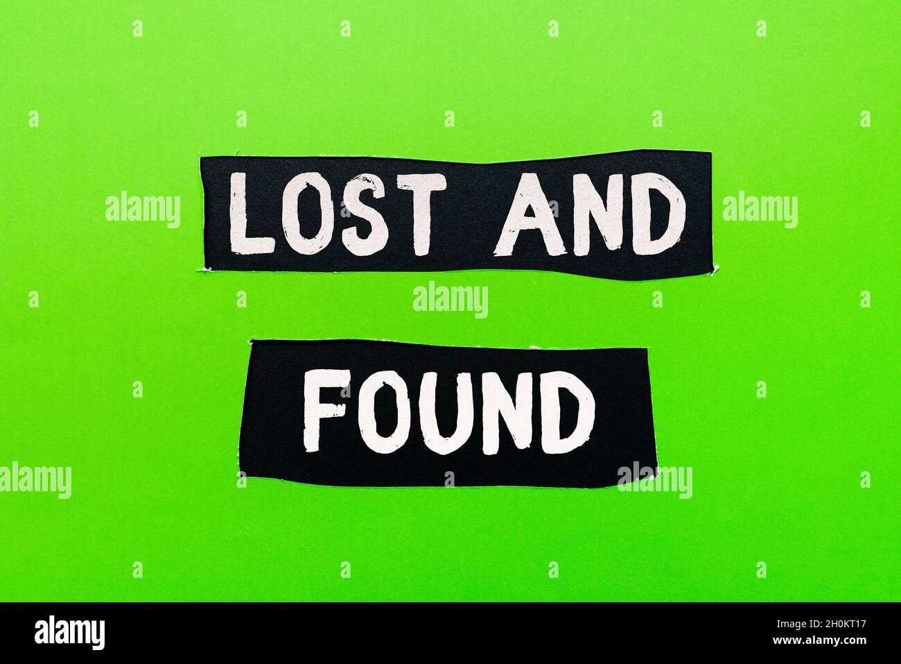 Conceptual caption Lost And Found. Word Written on a place where lost ...