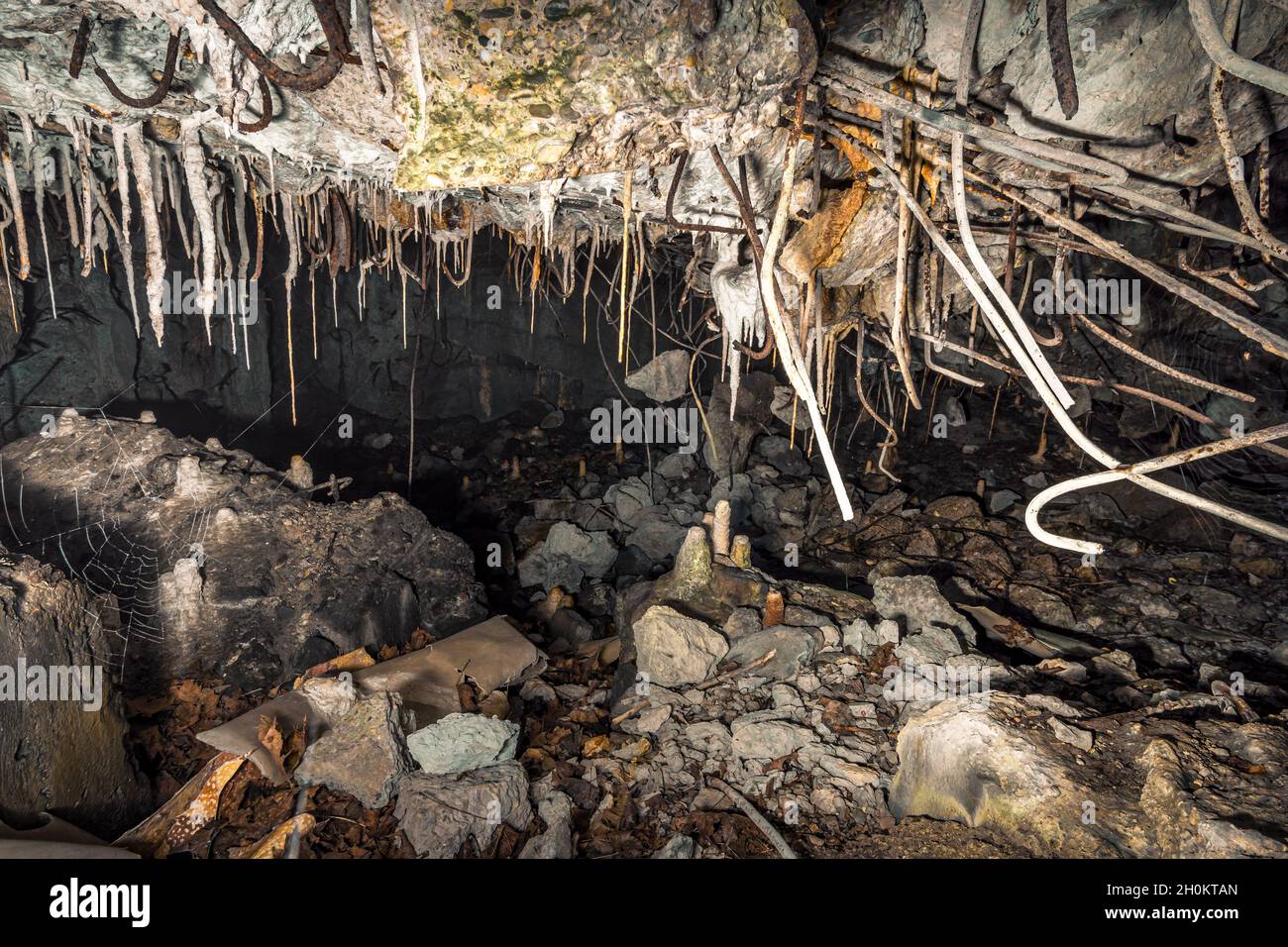 Old blown up remains of some Siegfried Line bunkers along the border ...