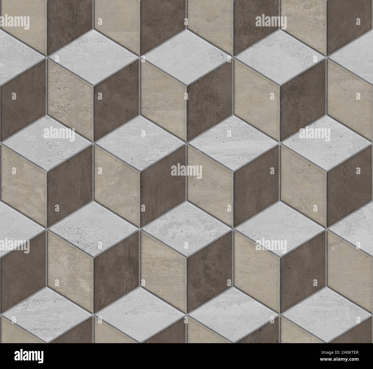 seamless vintage background tiles texture - optical illusion of cubes ...