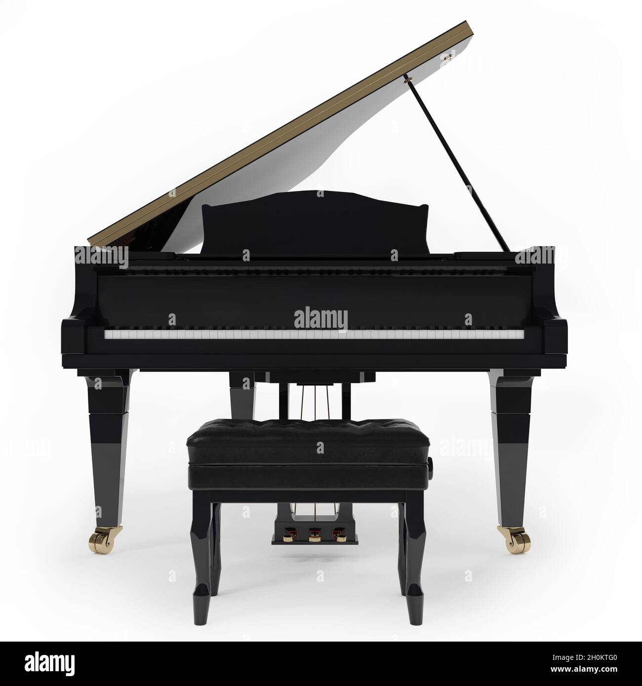 Beautiful grand piano isolated on white background Stock Photo - Alamy