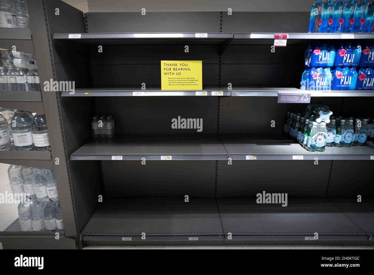 Empty Shelves Waitrose Saffron Walden Essex England UK 10 Oct 2021 ...